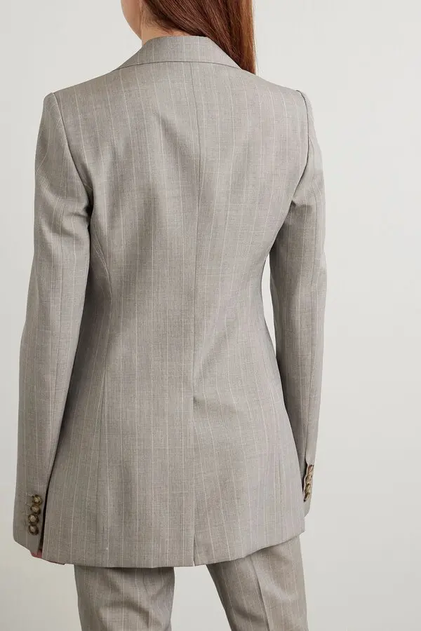 Stella McCartney Pinstriped Wool Blazer - Stone