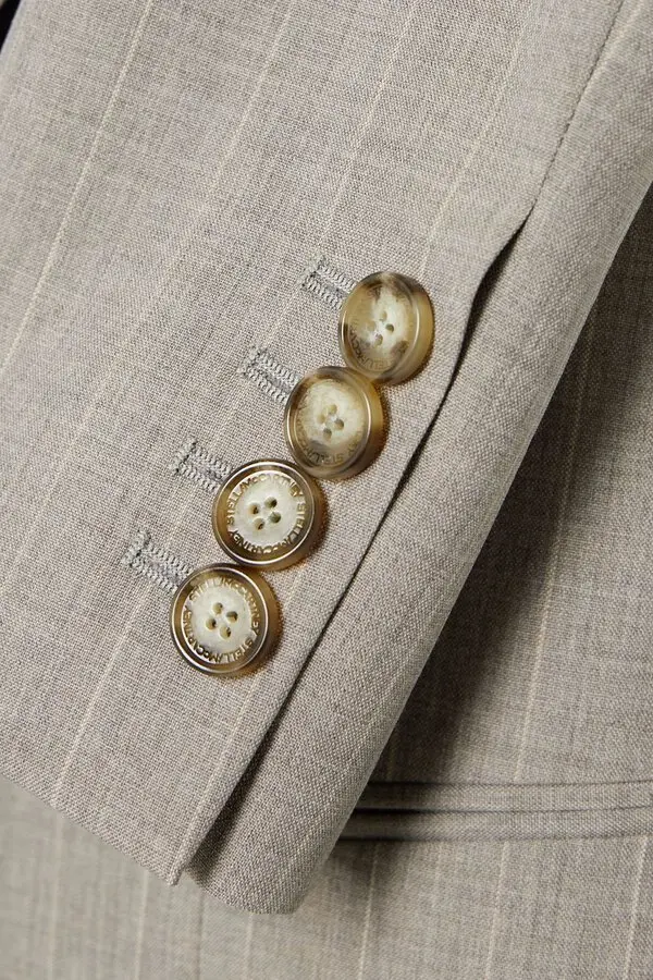 Stella McCartney Pinstriped Wool Blazer - Stone