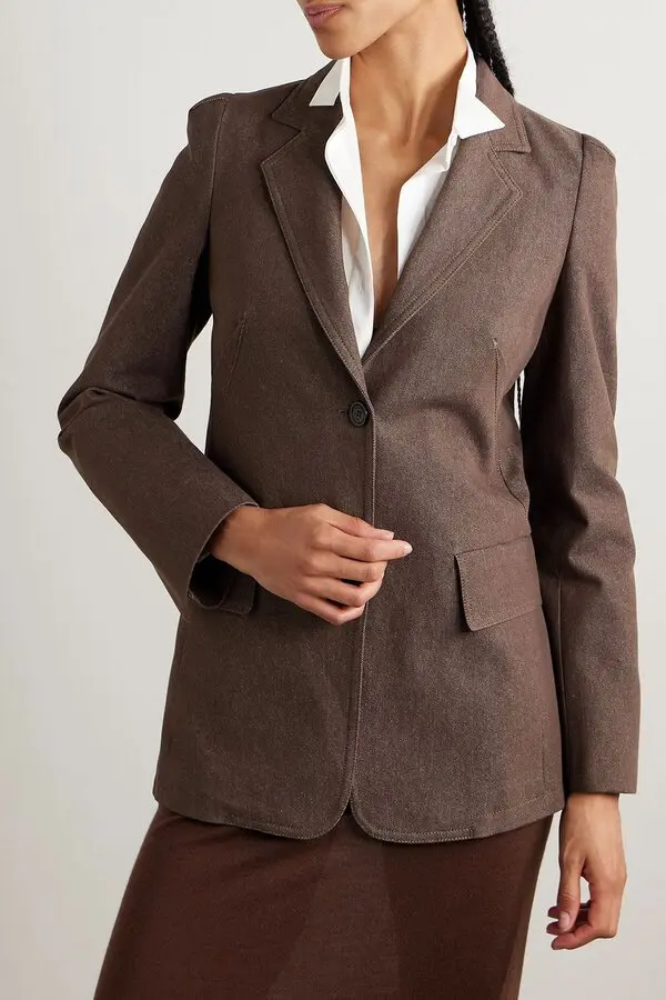 Max Mara Cotton-twill Blazer - Chocolate