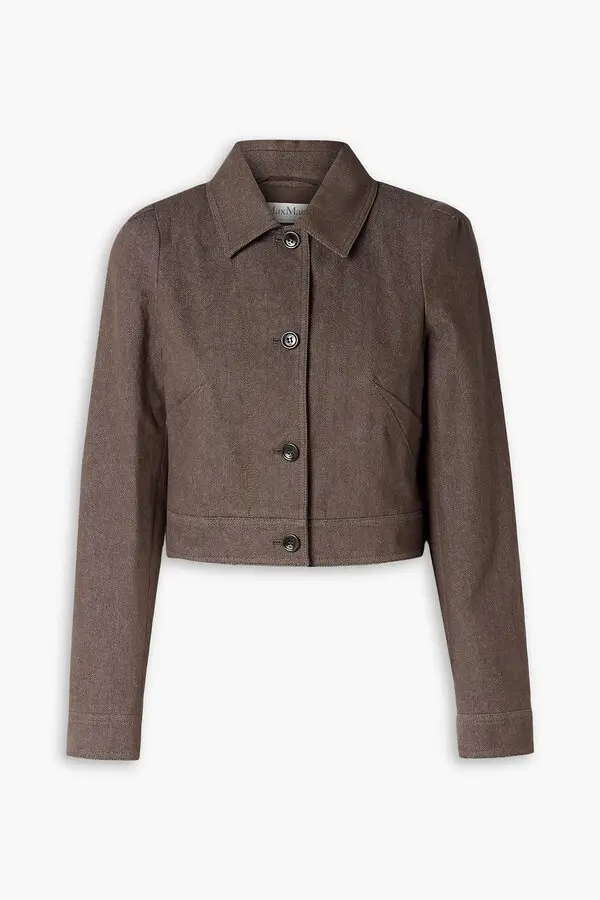 Max Mara Cropped Denim Jacket With Buttoned Waist Tabs