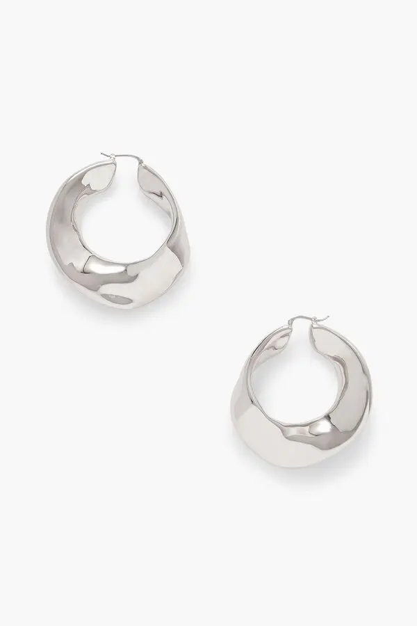 JIL SANDER Tone Hoop Earrings - Silver
