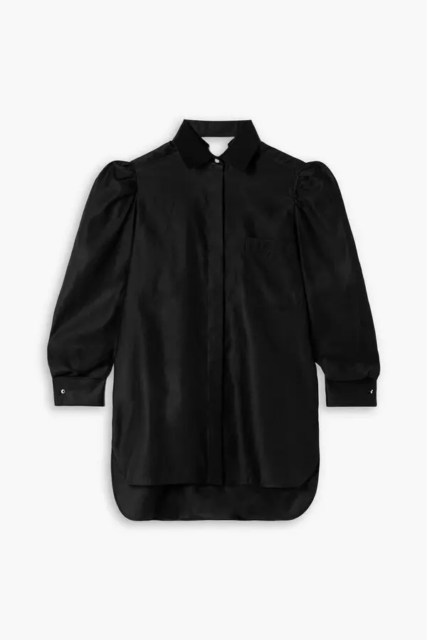 Max Mara Faraday Gathered Cotton Shirt - Black
