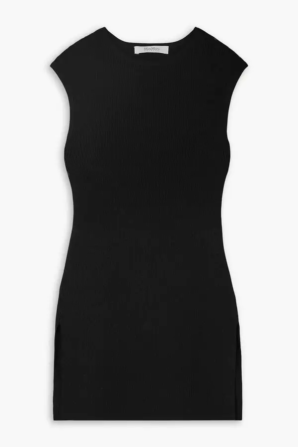 Max Mara Ribbed Knit Tank With Side Slits