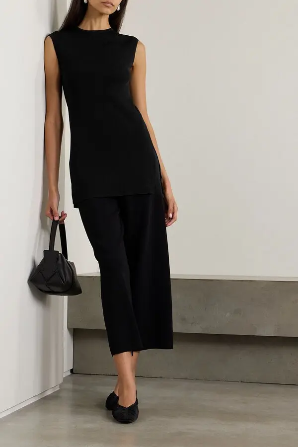 Max Mara Ribbed Knit Tank With Side Slits