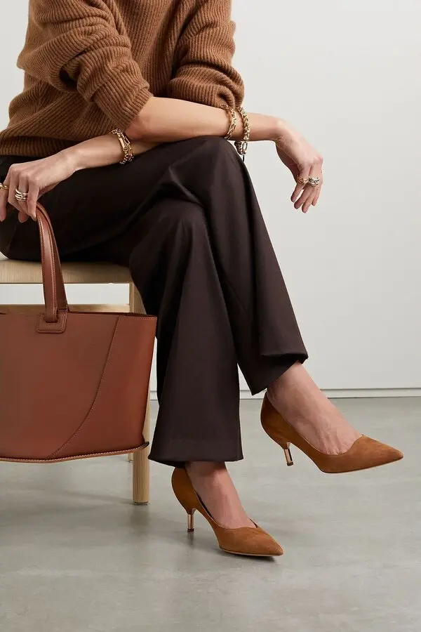 Gabriela Hearst Sofia Suede Pointed Toe Pumps