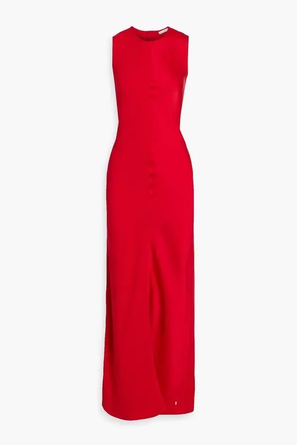 AMI Paris Satin Crepe Maxi Dress - Red