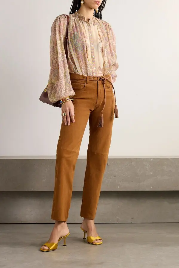 Etro Gathered Paisley-print Silk Chiffon Blouse