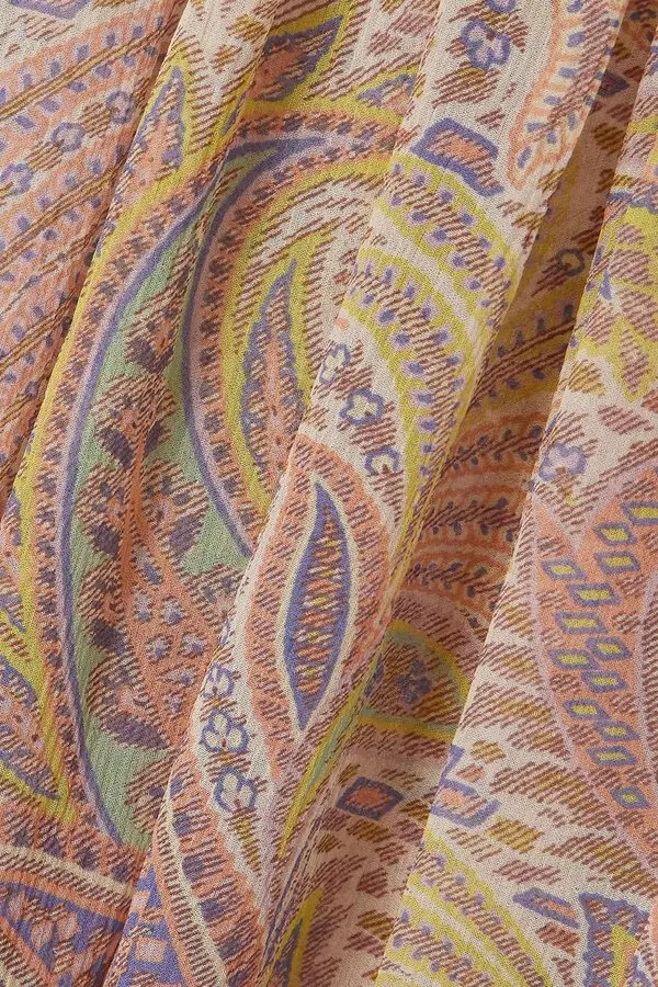 Etro Gathered Paisley-print Silk Chiffon Blouse