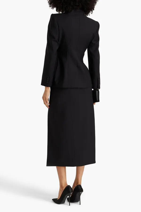 Alexander McQueen Double-breasted Wool And Mohair-blend Crepe Blazer
