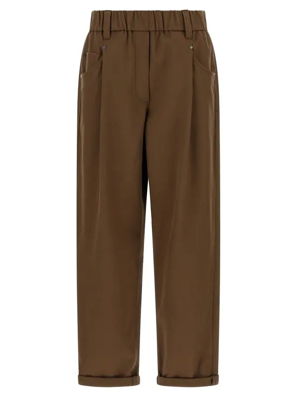 Brunello Cucinelli Baggy Pull-on Trousers - Brown