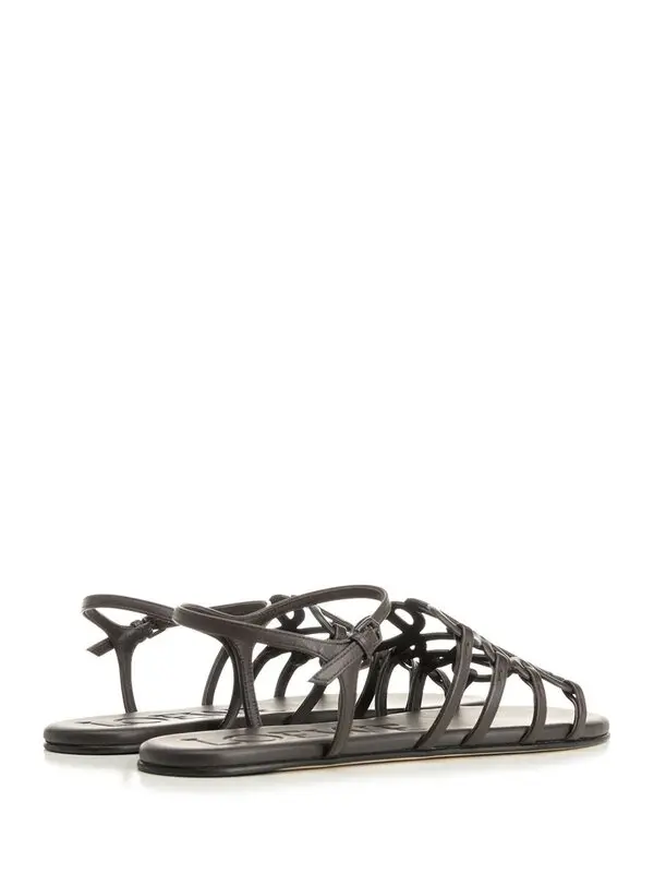 Loewe Petal Leather Sandals - Brown