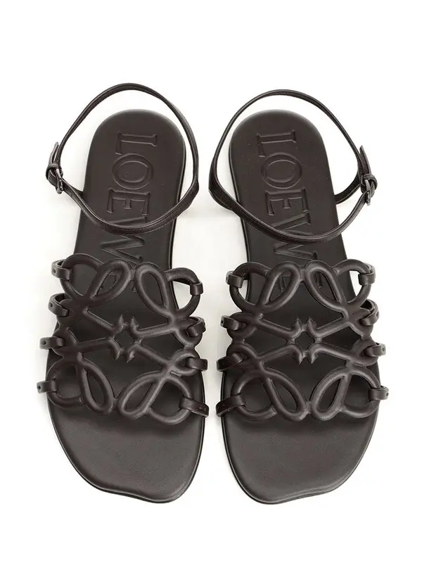 Loewe Petal Leather Sandals - Brown