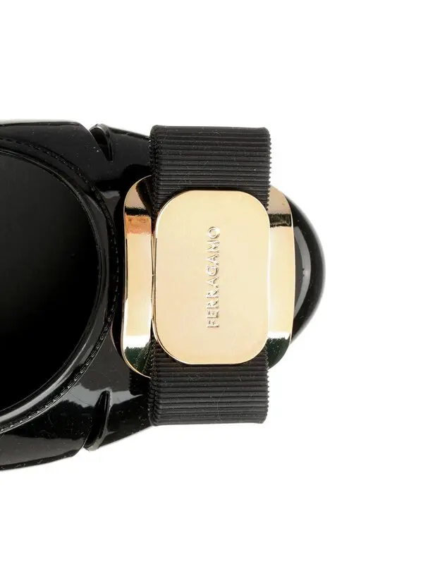 FERRAGAMO Vara Bow Jelly Ballerinas With Side Cut-outs - Black