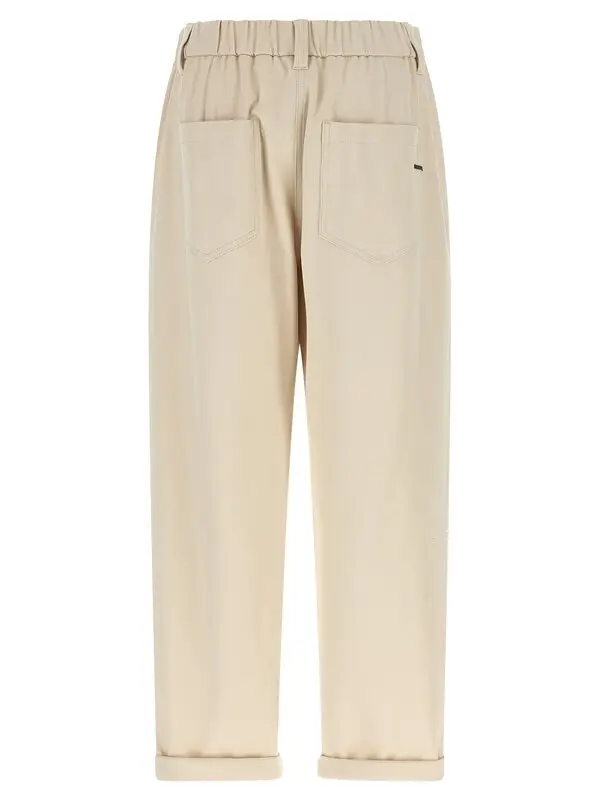 Brunello Cucinelli Baggy Pull-on Pants - Cream