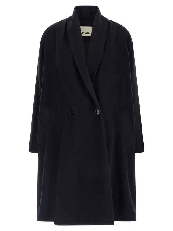 Isabel Marant Étoile Elise Double-breasted Wool Blend Coat - Black