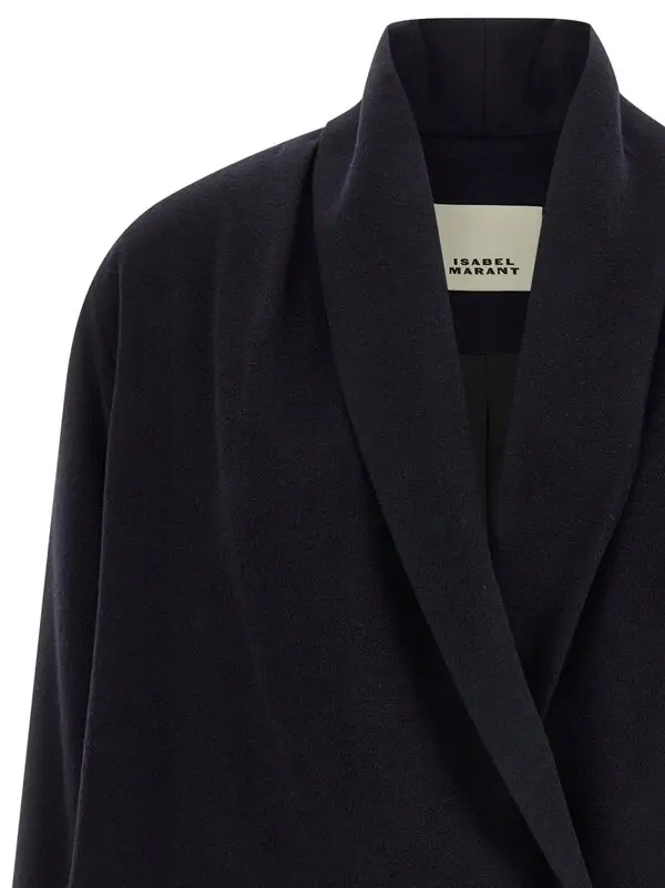 Isabel Marant Étoile Elise Double-breasted Wool Blend Coat - Black