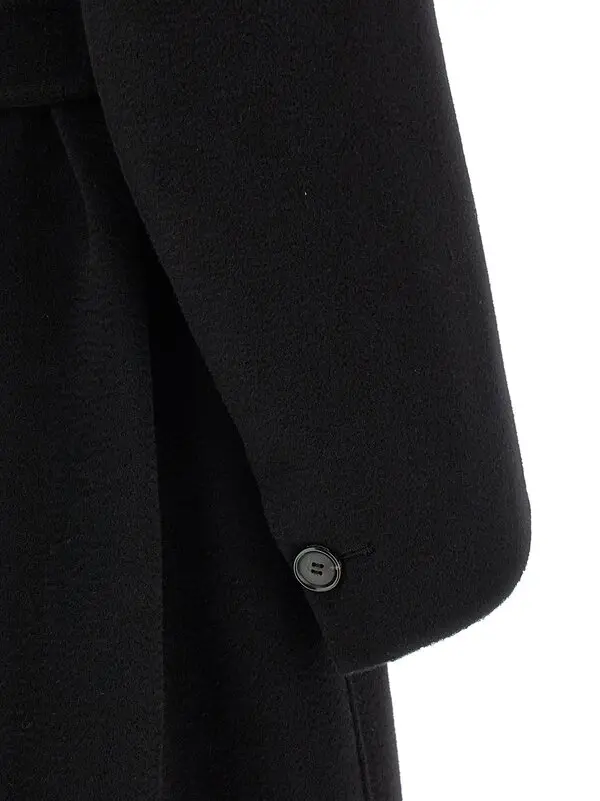 Max Mara Dalila Double Breasted Wool Cashmere Coat - Black