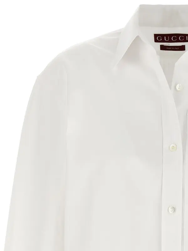 Gucci Embroidered Logo Cotton Poplin Shirt