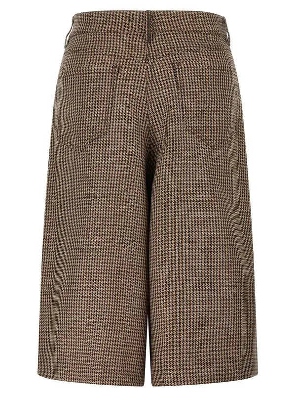 Brunello Cucinelli Prince Of Wales Lamé Bermuda Shorts - Brown