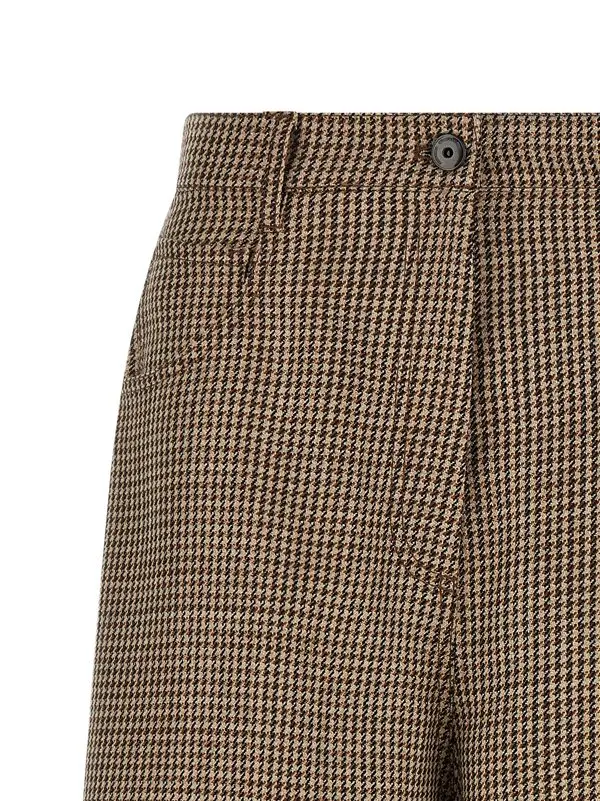 Brunello Cucinelli Prince Of Wales Lamé Bermuda Shorts - Brown