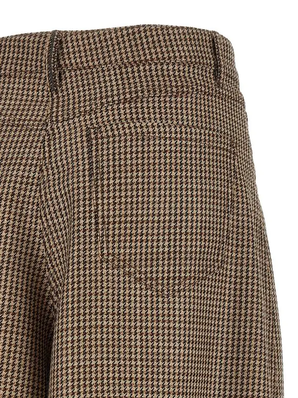 Brunello Cucinelli Prince Of Wales Lamé Bermuda Shorts - Brown