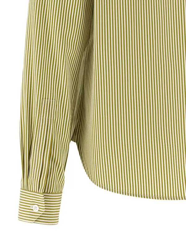 Saint Laurent Cassandre Striped Cotton Poplin Shirt