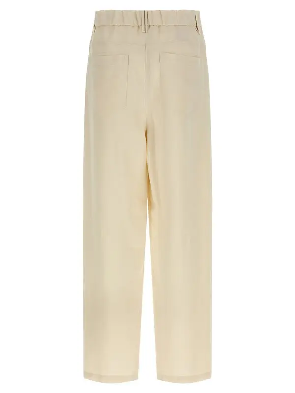 Brunello Cucinelli Five-pocket Linen Blend Trousers - White