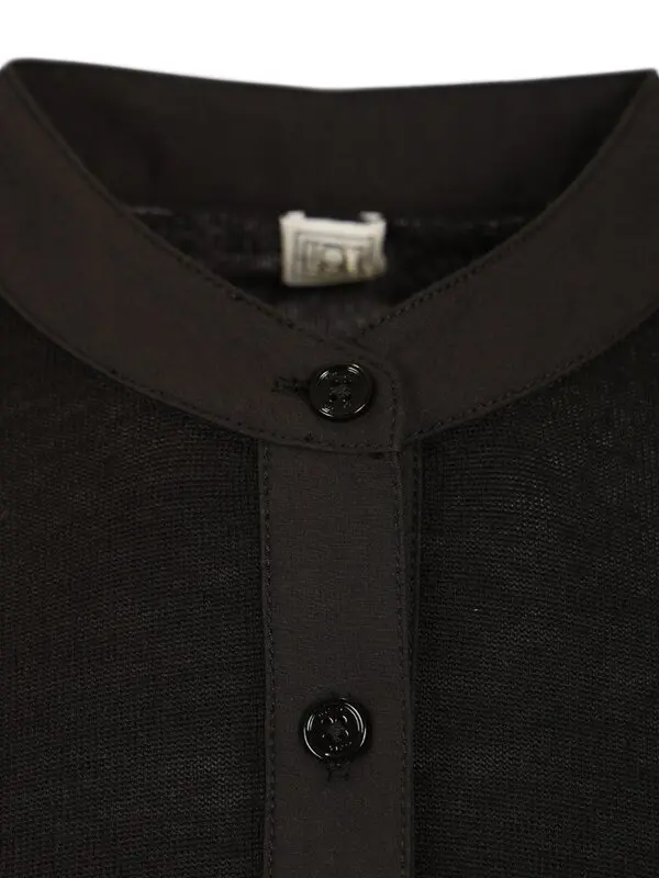 TOTEME Long-sleeved Wool And Silk Half-buttoned Shirt