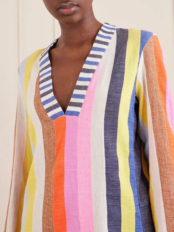 LEMLEM Raey Striped Cotton-blend Mini Dress