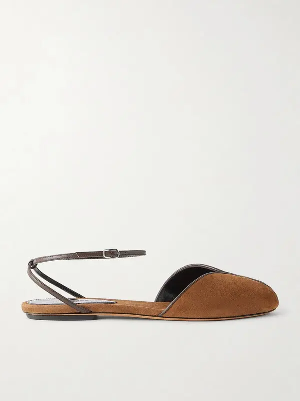 Le Monde Beryl Valetta Suede Slingback Sandals - Brown