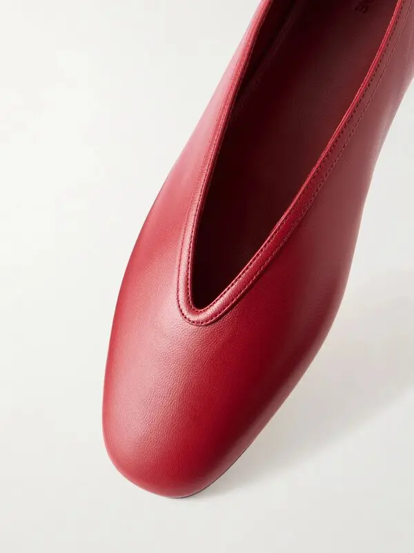 Le Monde Beryl Luna Leather Ballet Flats - Red