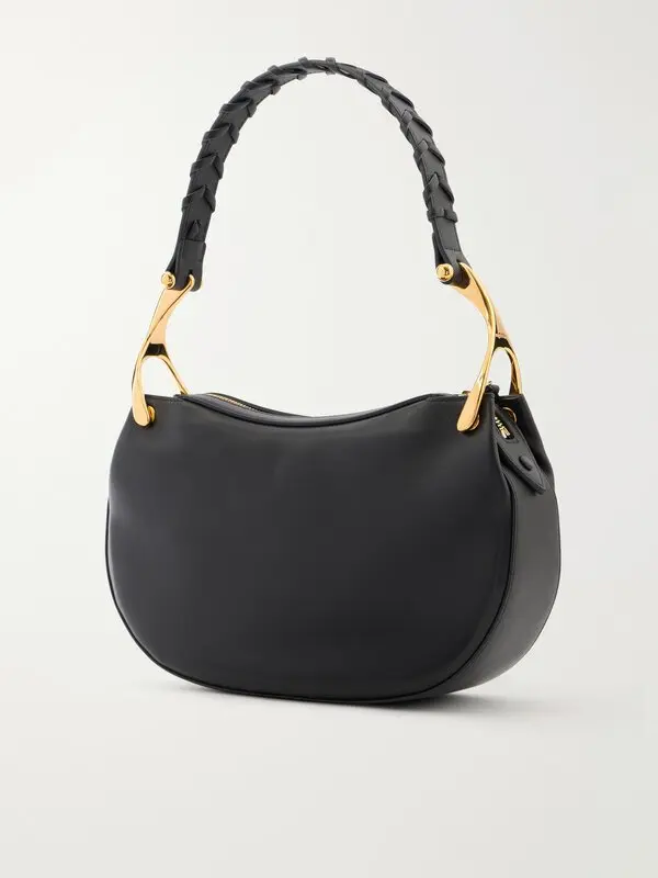 Alexander McQueen Wishbone Braided Leather Shoulder Bag