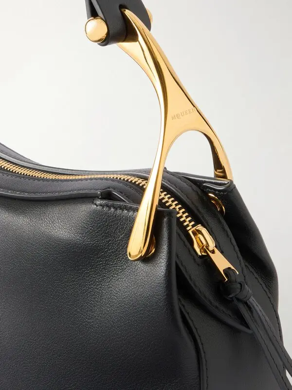 Alexander McQueen Wishbone Braided Leather Shoulder Bag