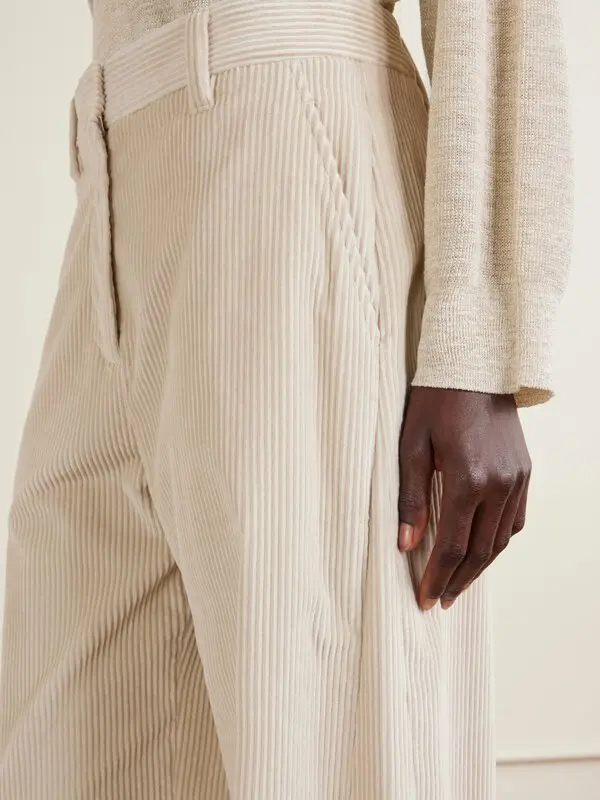Brunello Cucinelli Cotton Wide-leg Trousers - Neutrals