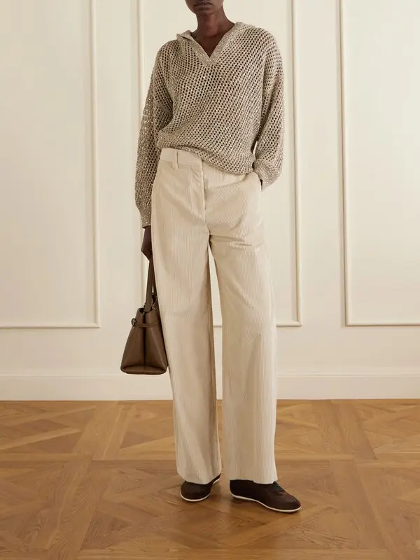 Brunello Cucinelli Quilted Shell And Suede Sneakers