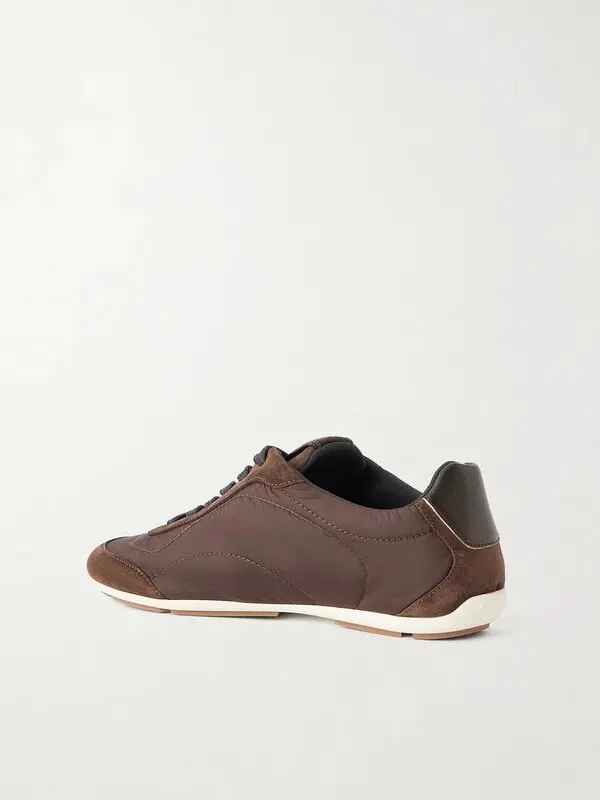 Brunello Cucinelli Quilted Shell And Suede Sneakers