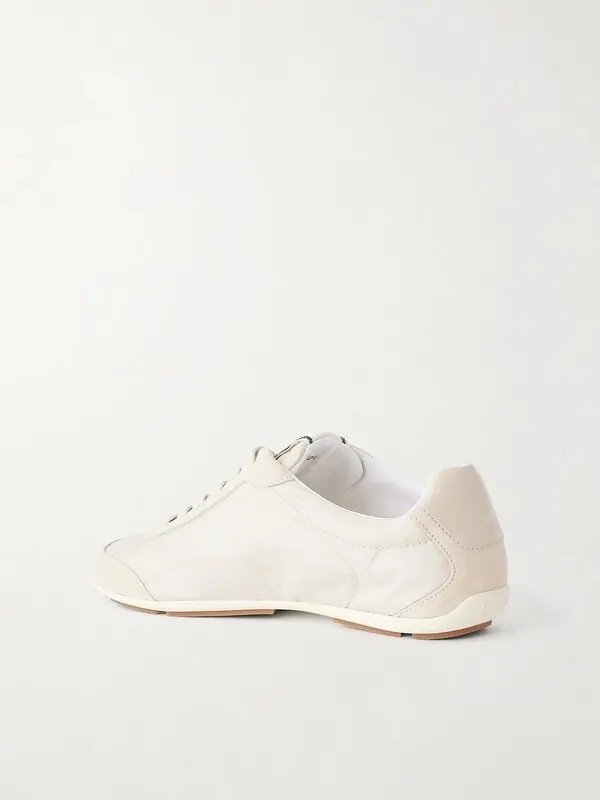 Brunello Cucinelli Quilted Shell And Suede Low Top Sneakers