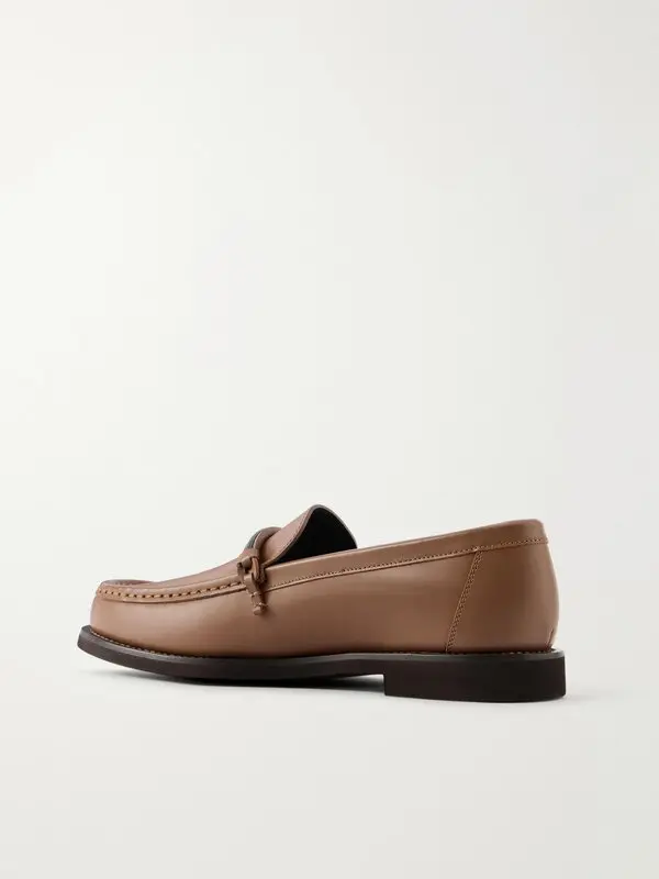 Brunello Cucinelli Leather Loafers With Monili Beads