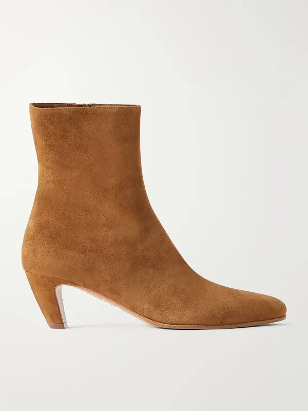 AQUAZZURA Sloan 50 Suede Chelsea Boots - Brown