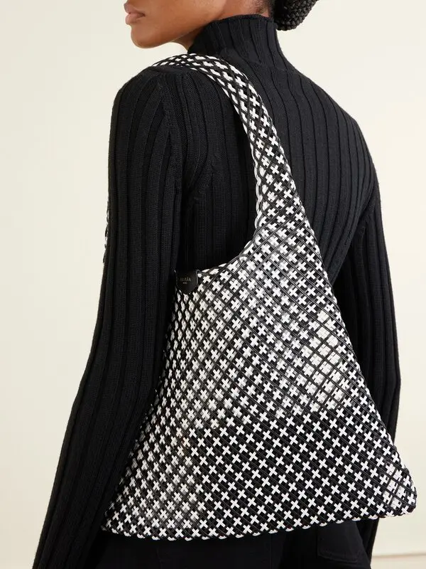 Alaïa Woven Leather Hobo Shoulder Bag