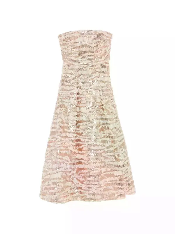 Elie Saab Strapless Embellished Maxi Dress - Neutrals
