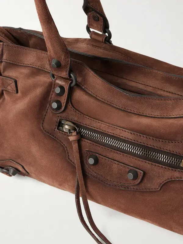 Balenciaga Le City East/west Suede Shoulder Bag - Brown