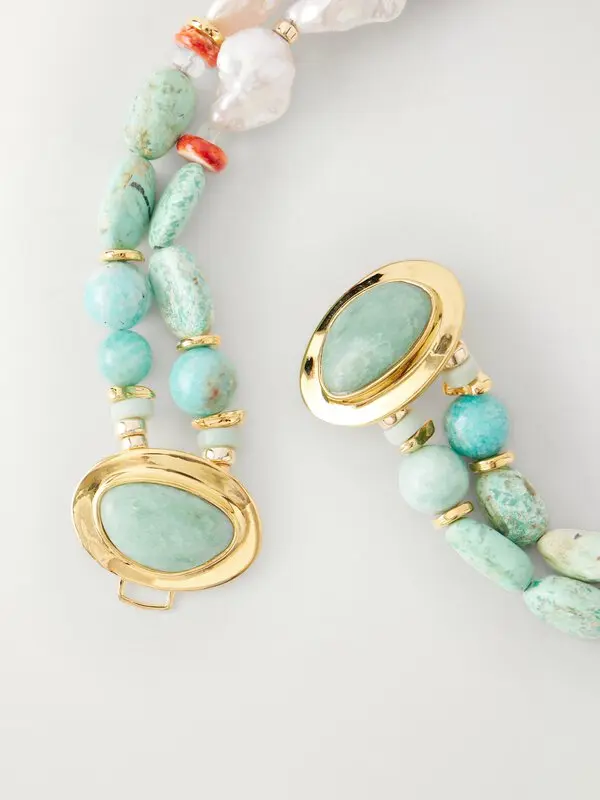 LIZZIE FORTUNATO Gold-tone Beaded Necklace