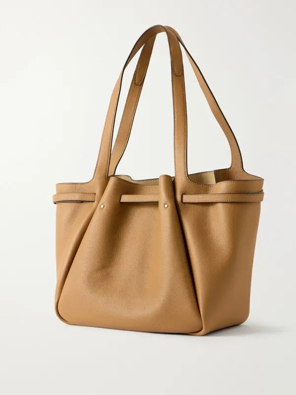 Tory Burch Romy Textured-leather Tote - Brown