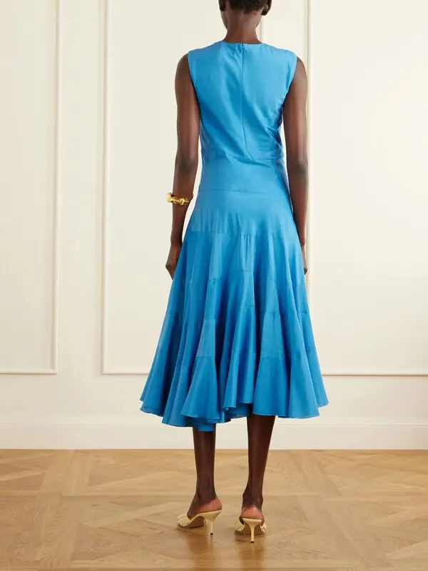 Tory Burch Flared Cotton And Silk-blend Voile Midi Dress