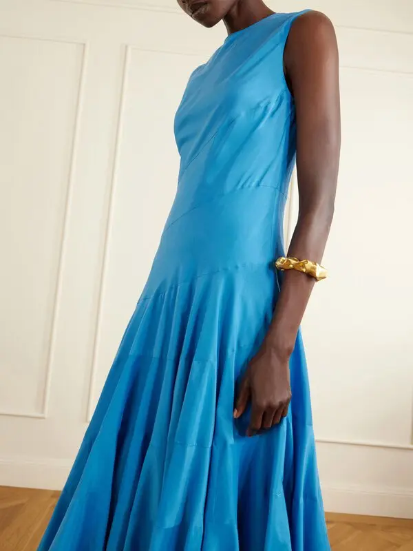 Tory Burch Flared Cotton And Silk-blend Voile Midi Dress
