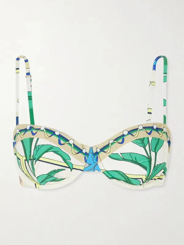 Tory Burch Printed Balconette Bikini Top - Multi