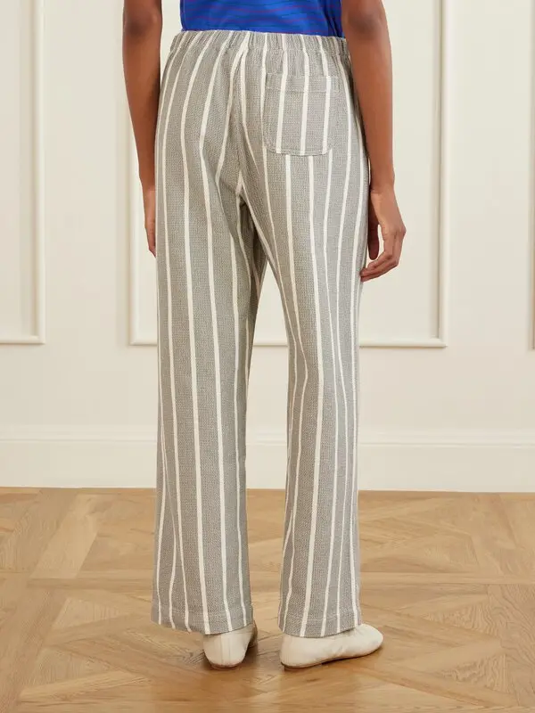 Aimé Leon Dore Striped Cotton Canvas Wide-leg Trousers