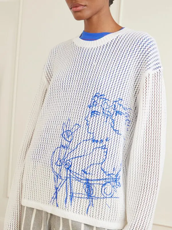 Aimé Leon Dore Artiste" Embroidered Mesh Sweatshirt