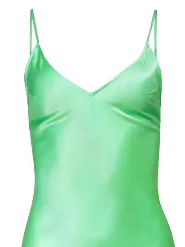 FLEUR DU MAL V-neck Slip Midi Dress - Green